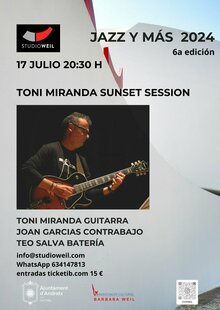 Jazz y Más 2024 6edición TONI MIRANDA SUNSET SESSION en Entradium