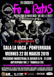 Entradas FE DE RATAS + ZURRIAGAZO en Ponferrada