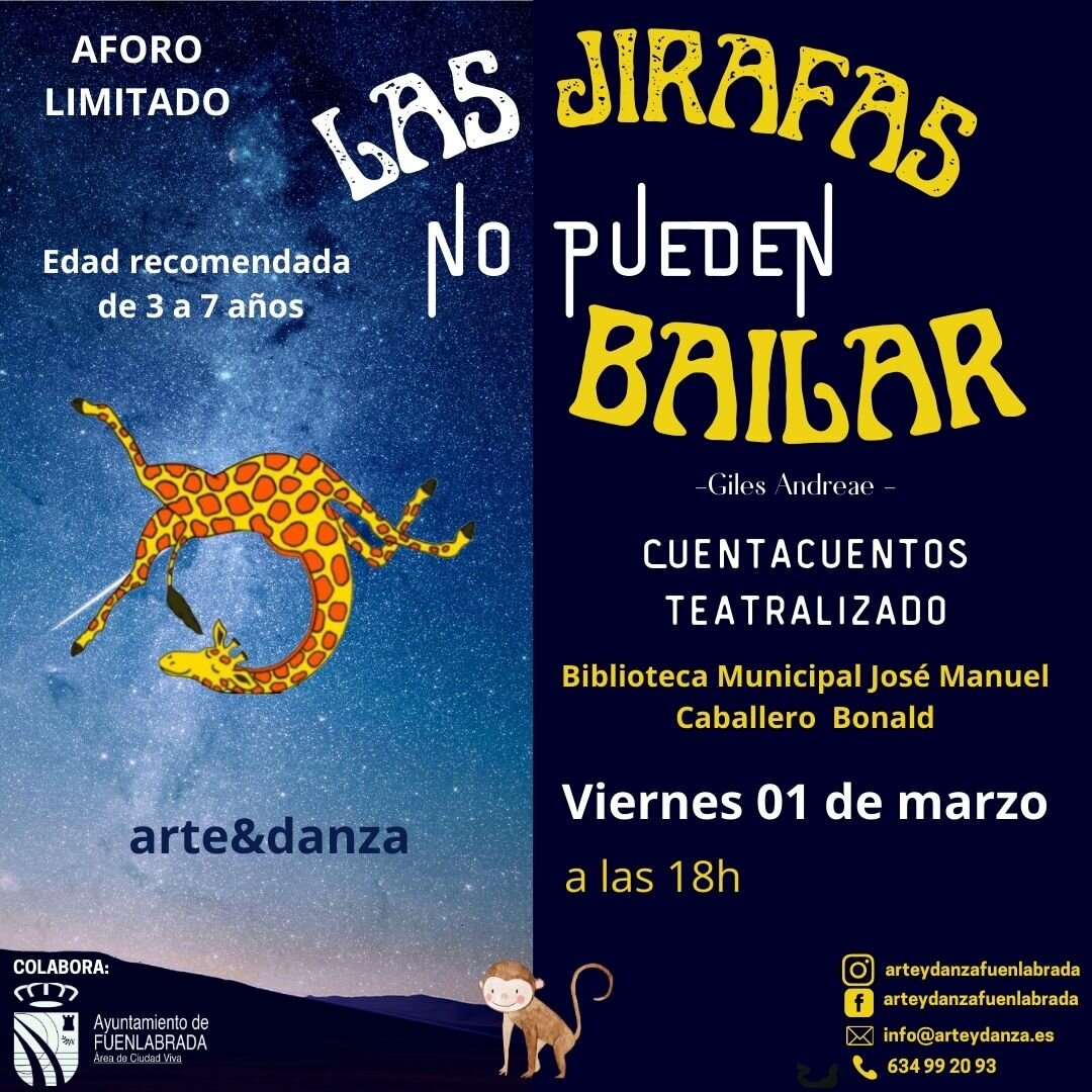 Cuentacuentos arte&danza: "Las jirafas no pueden bailar" en Entradium